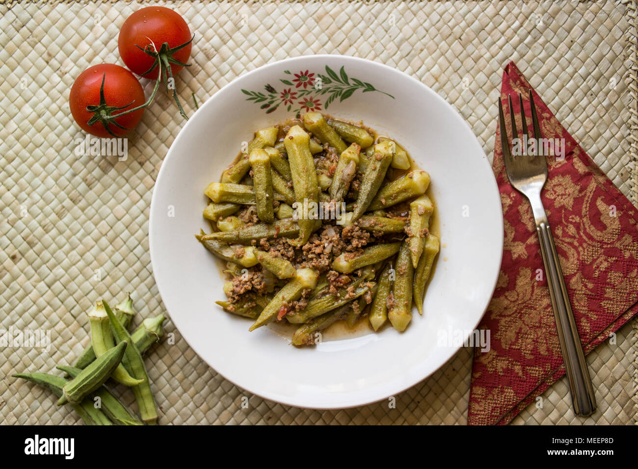 Turkish Okra Food Bamya Stock Photo - Alamy