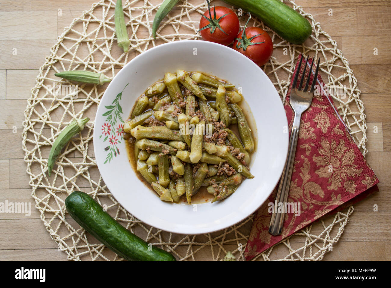 Turkish Okra Food Bamya Stock Photo - Alamy