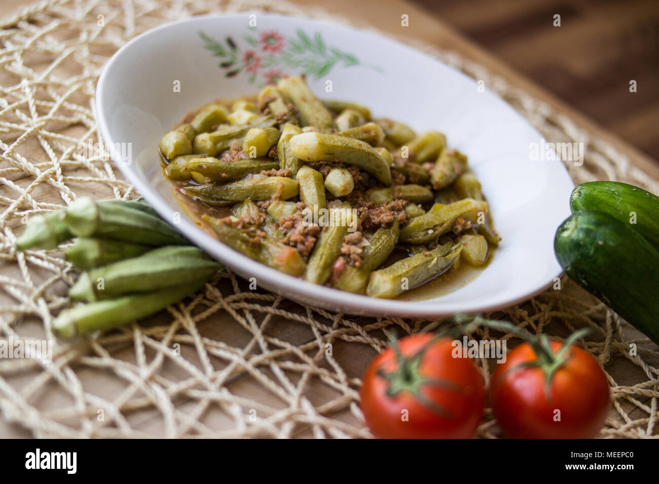 Turkish Okra Food Bamya Stock Photo - Alamy