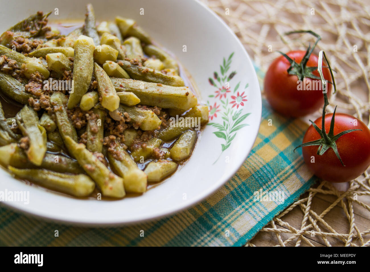 Turkish Okra Food Bamya Stock Photo - Alamy