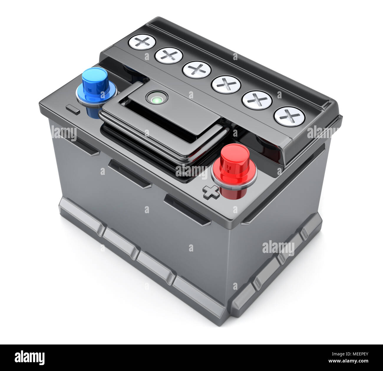 Battery car on isolated white background. 3d illustration Stock Photo ...