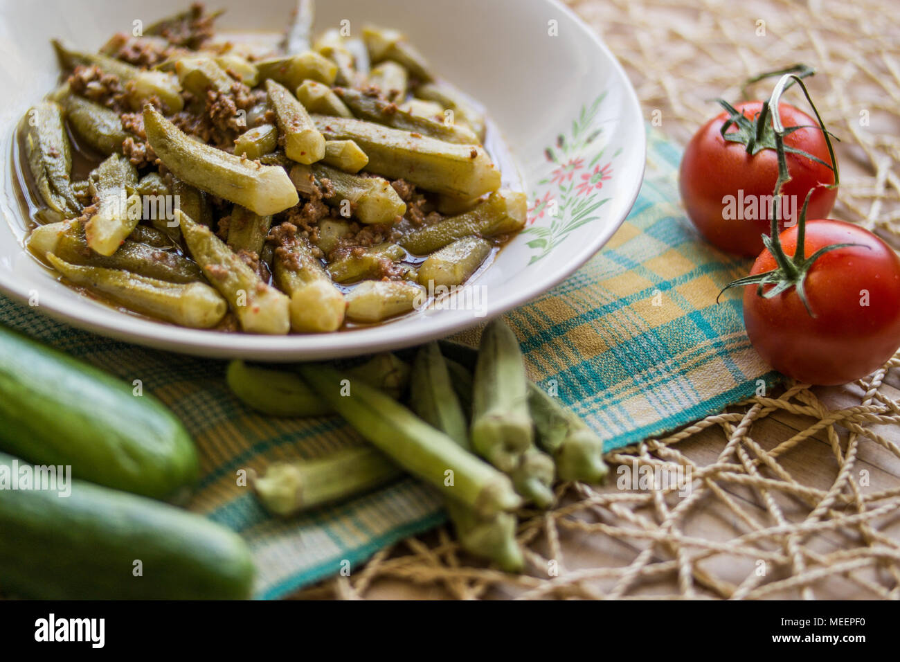 Turkish Okra Food Bamya Stock Photo - Alamy