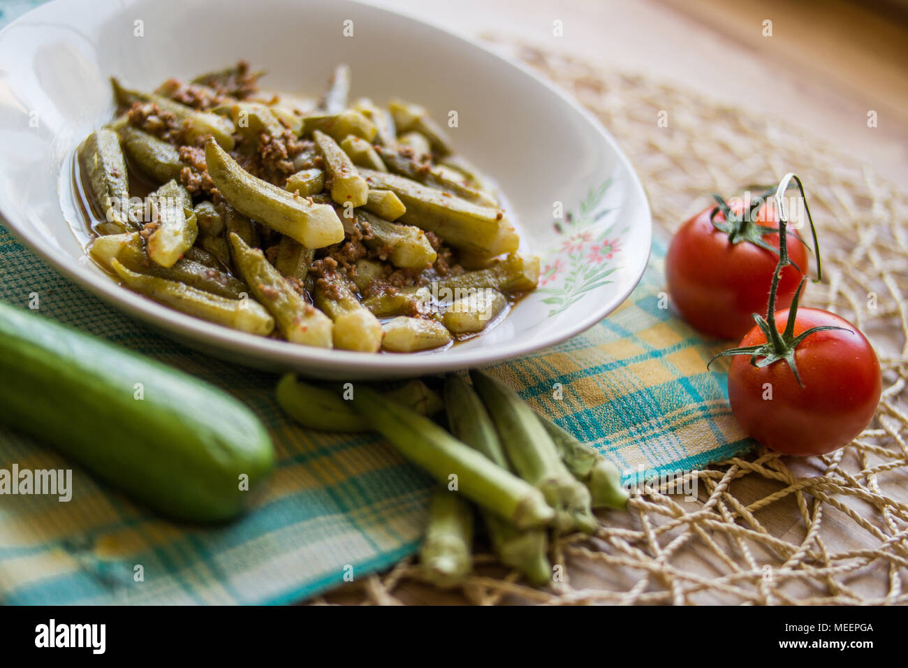Turkish Okra Food Bamya Stock Photo - Alamy
