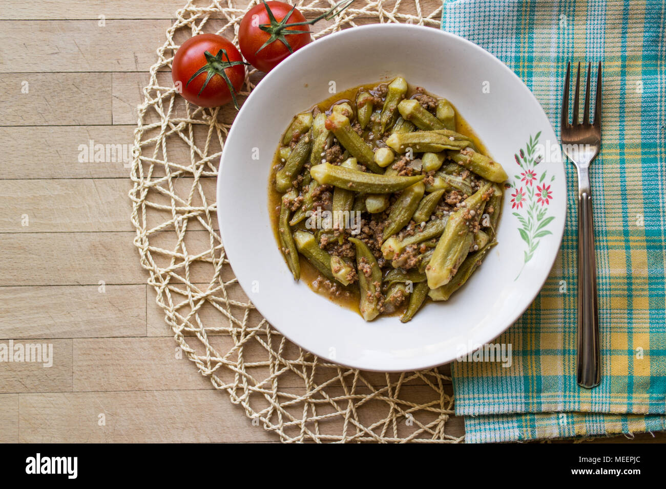 Turkish Okra Food Bamya Stock Photo - Alamy
