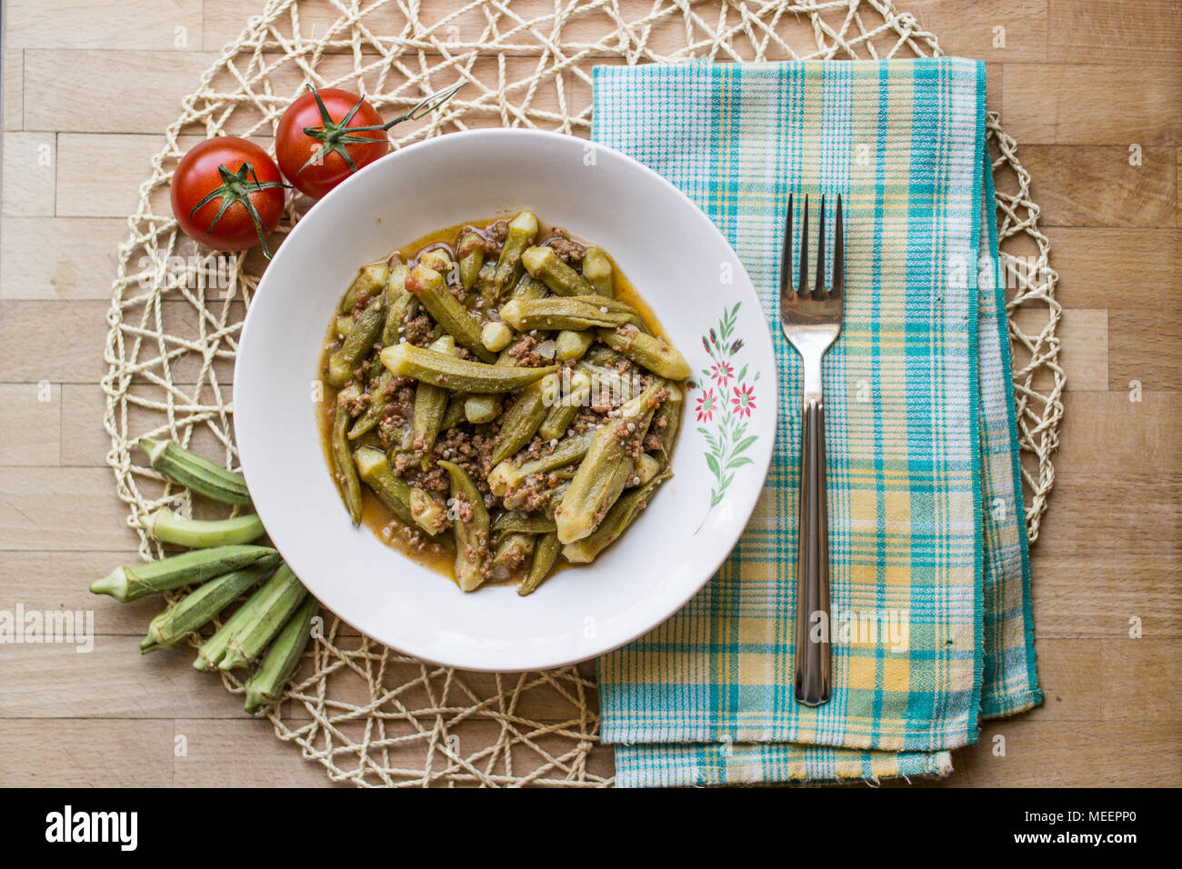 Turkish Okra Food Bamya Stock Photo - Alamy