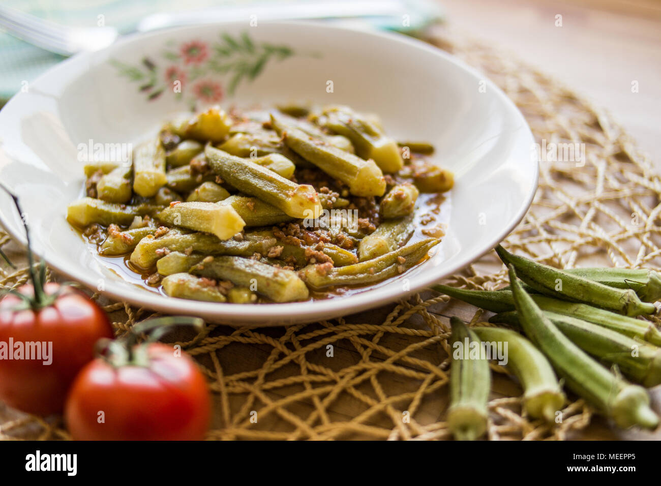 Turkish Okra Food Bamya Stock Photo - Alamy
