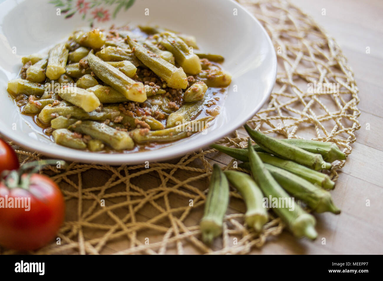 Turkish Okra Food Bamya Stock Photo - Alamy