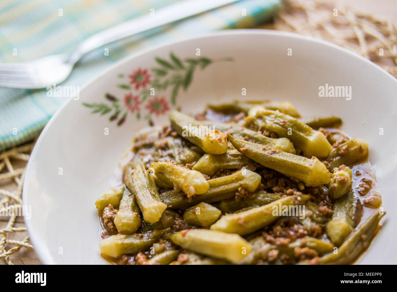 Turkish Okra Food Bamya Stock Photo - Alamy