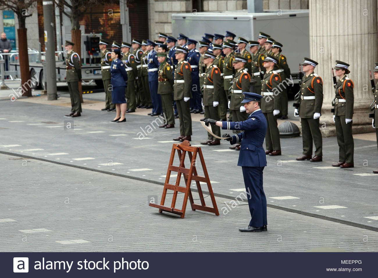 A military display in front of the gPO in Dublin Ireland in honour of ...