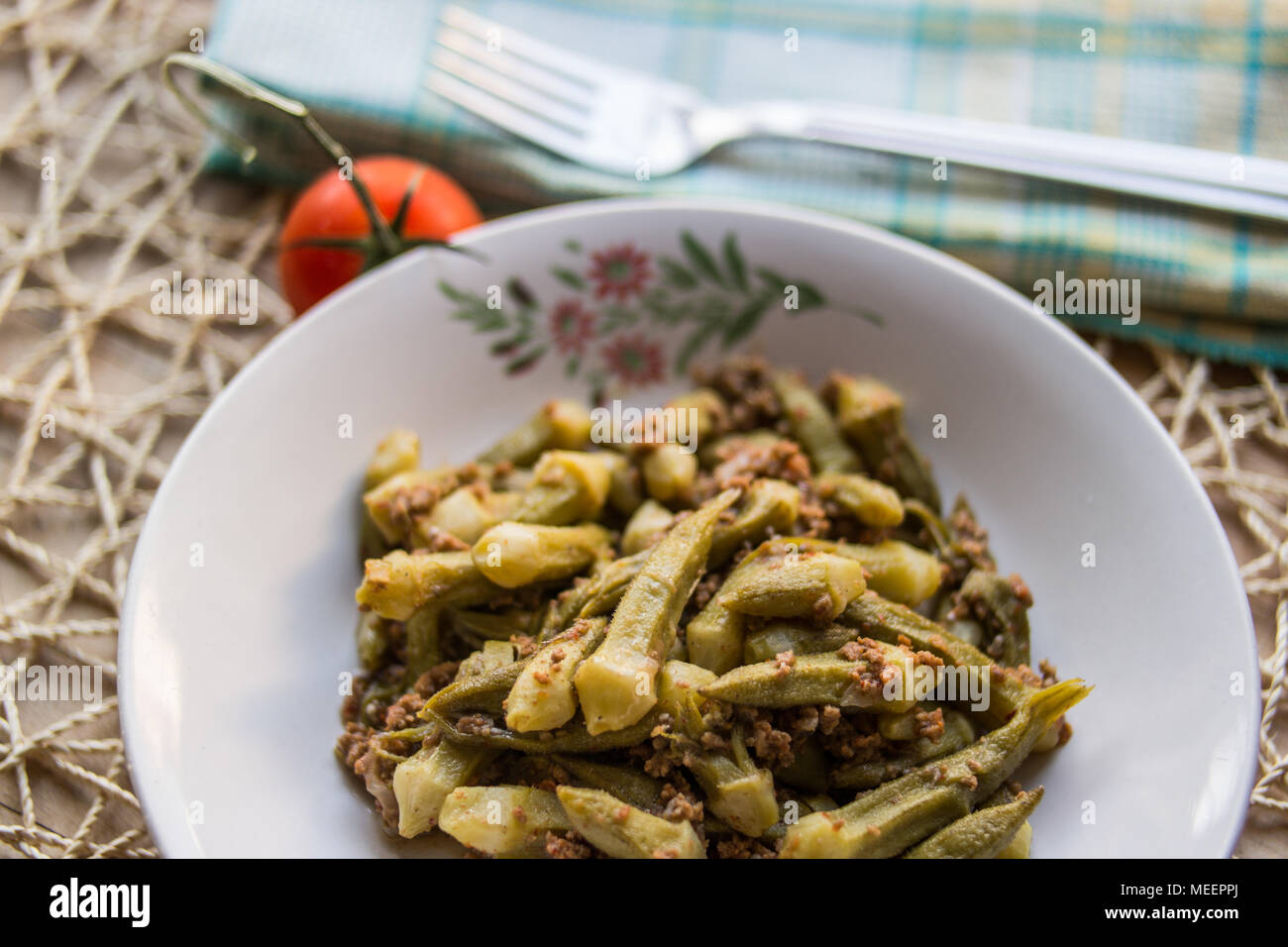 Turkish Okra Food Bamya Stock Photo - Alamy