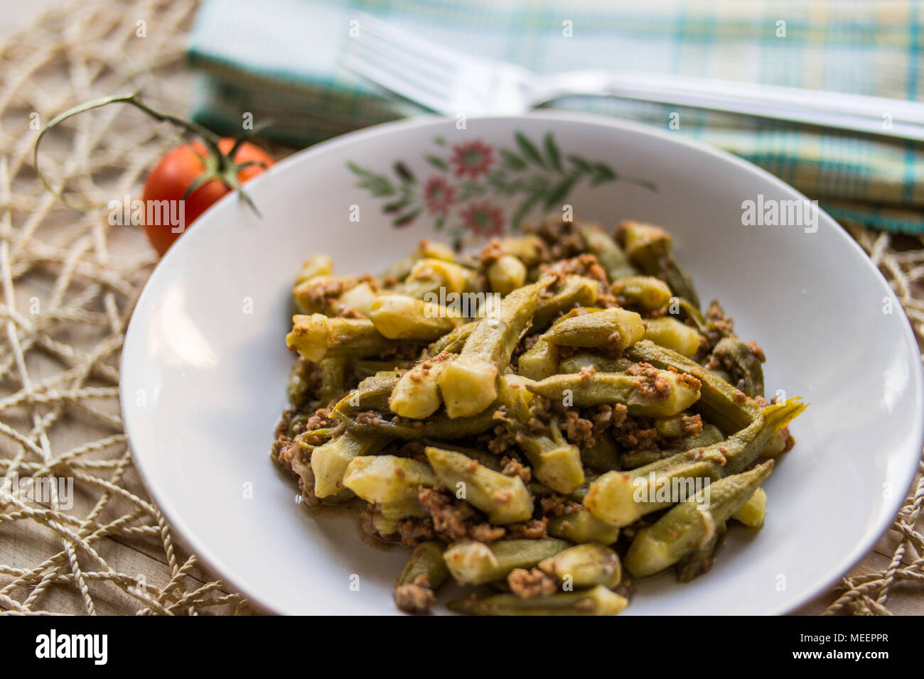 Turkish Okra Food Bamya Stock Photo - Alamy