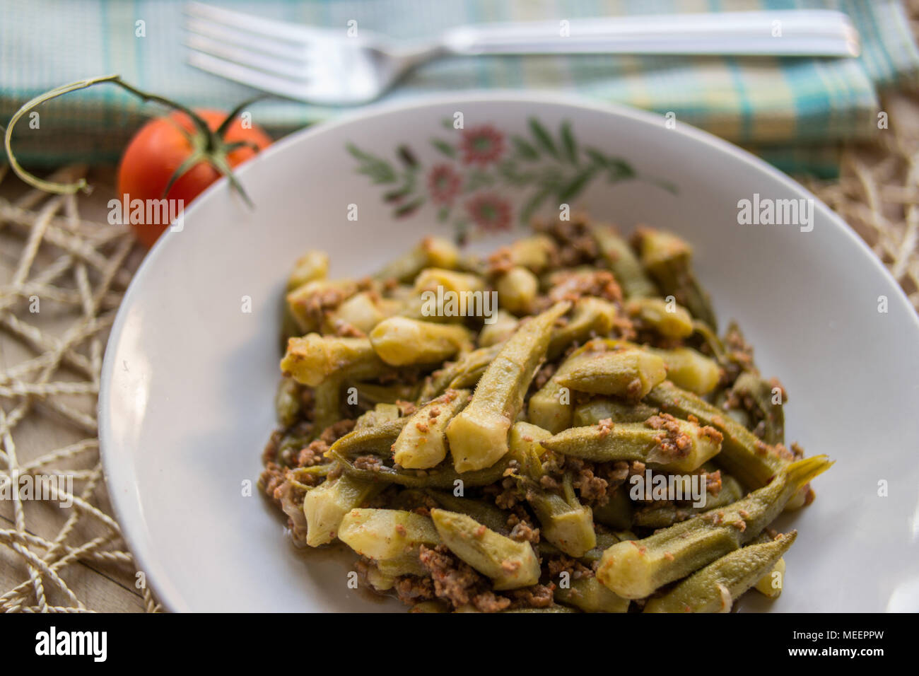 Turkish Okra Food Bamya Stock Photo - Alamy