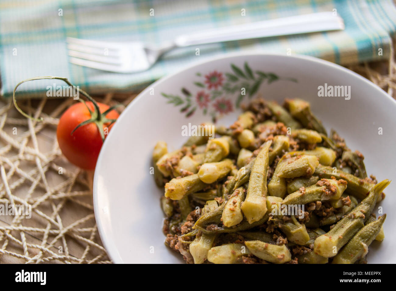 Turkish Okra Food Bamya Stock Photo - Alamy