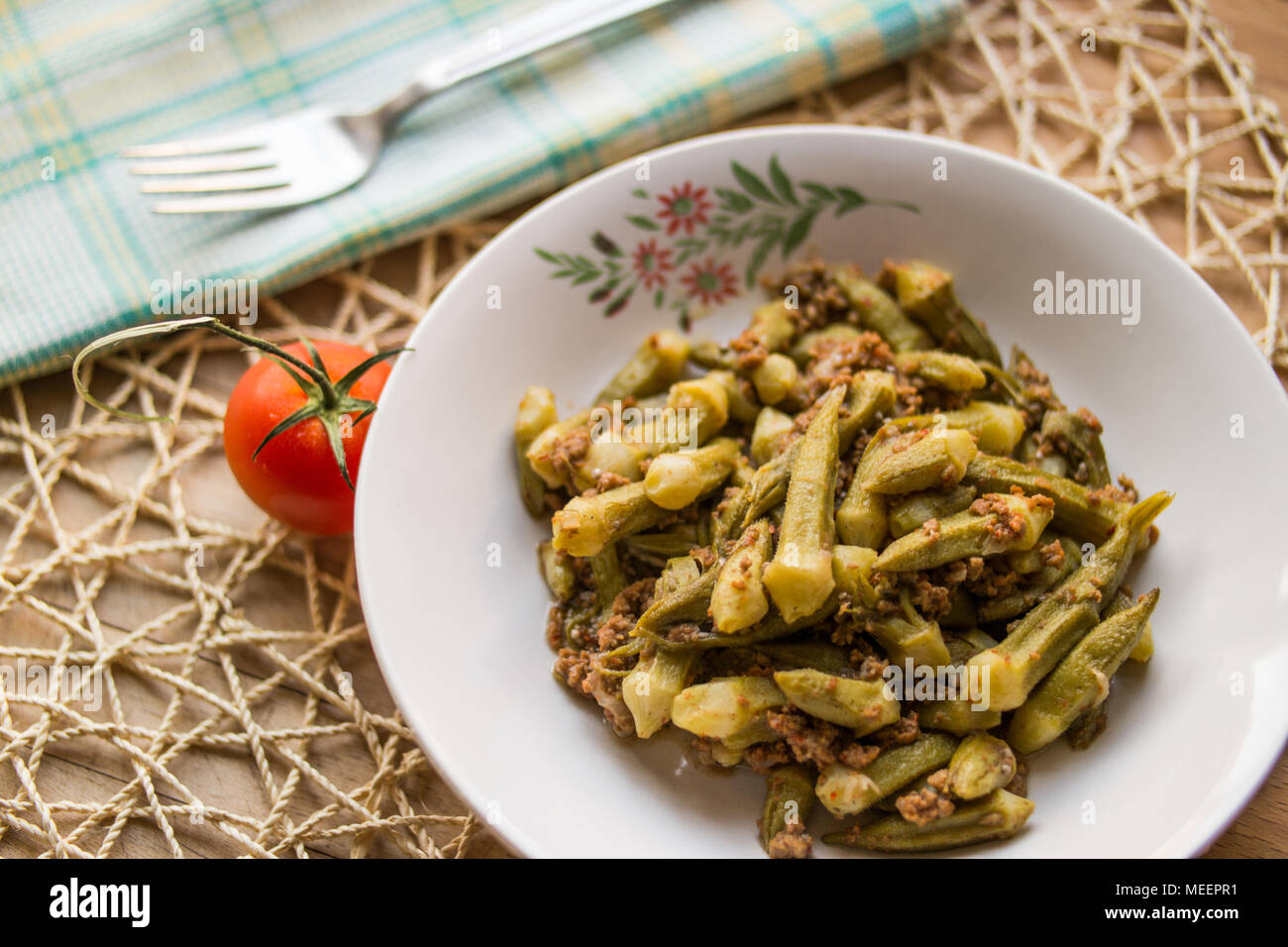 Turkish Okra Food Bamya Stock Photo - Alamy