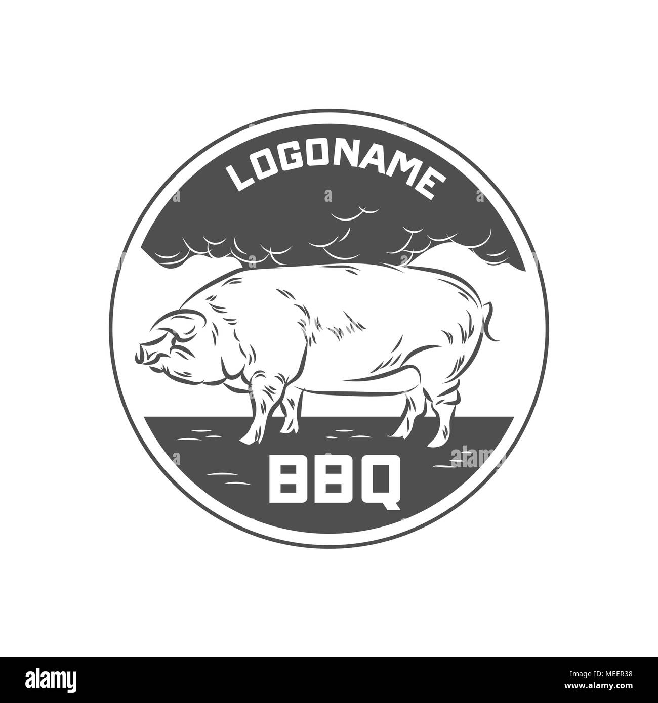 Vector pig logo Black and White Stock Photos & Images - Alamy