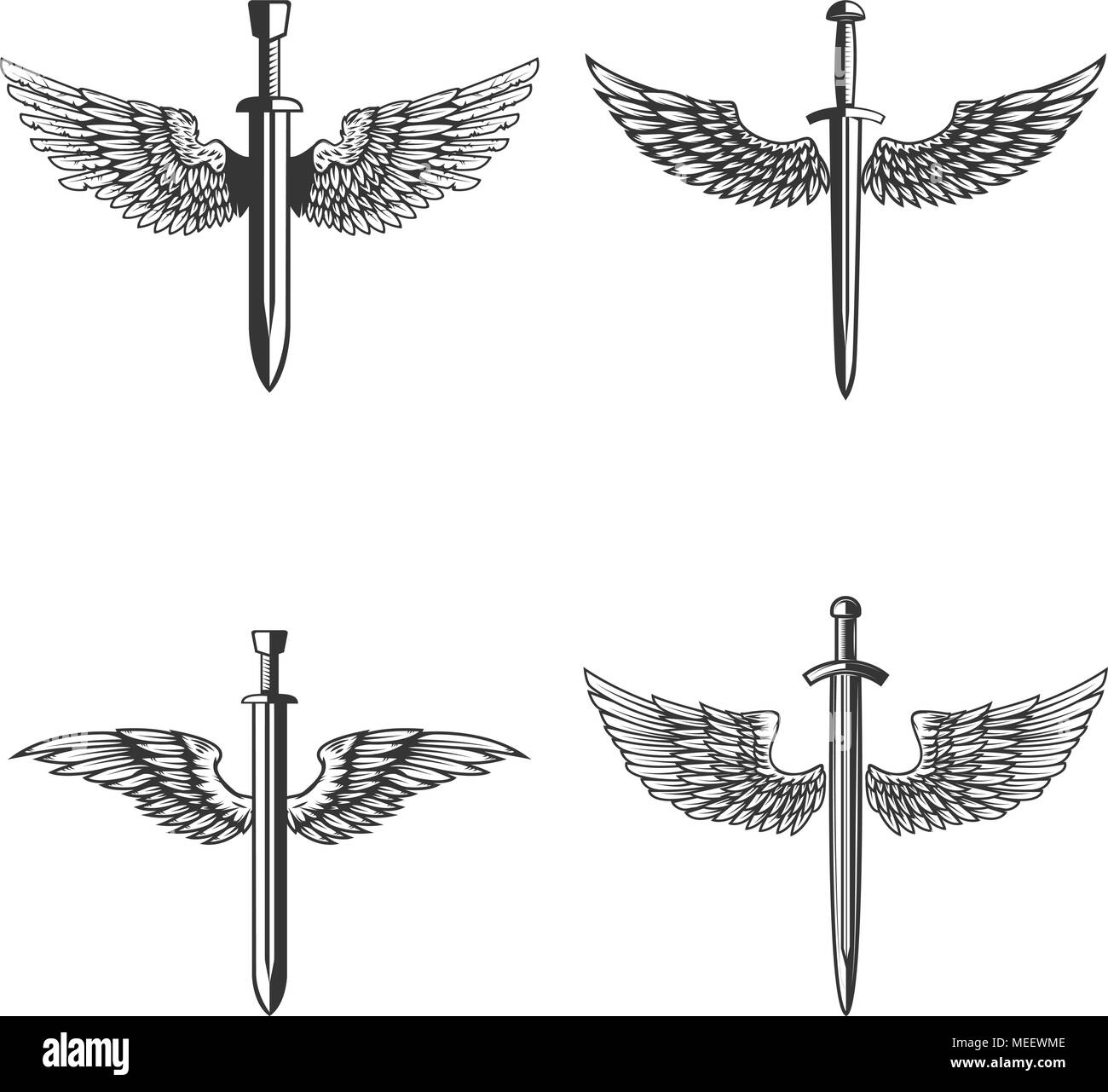 Winged sword Stock Vector Images - Alamy