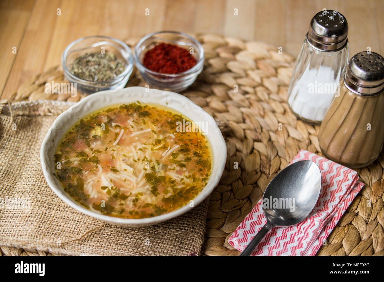 Chicken noodle soup turkish hi-res stock photography and images - Alamy