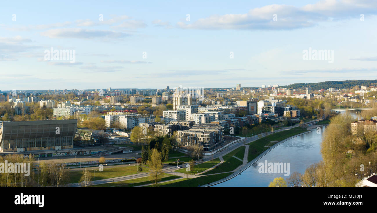 Vilnius, Lithuania - April 30, 2017: Panorama of Vilnius on sunset ...