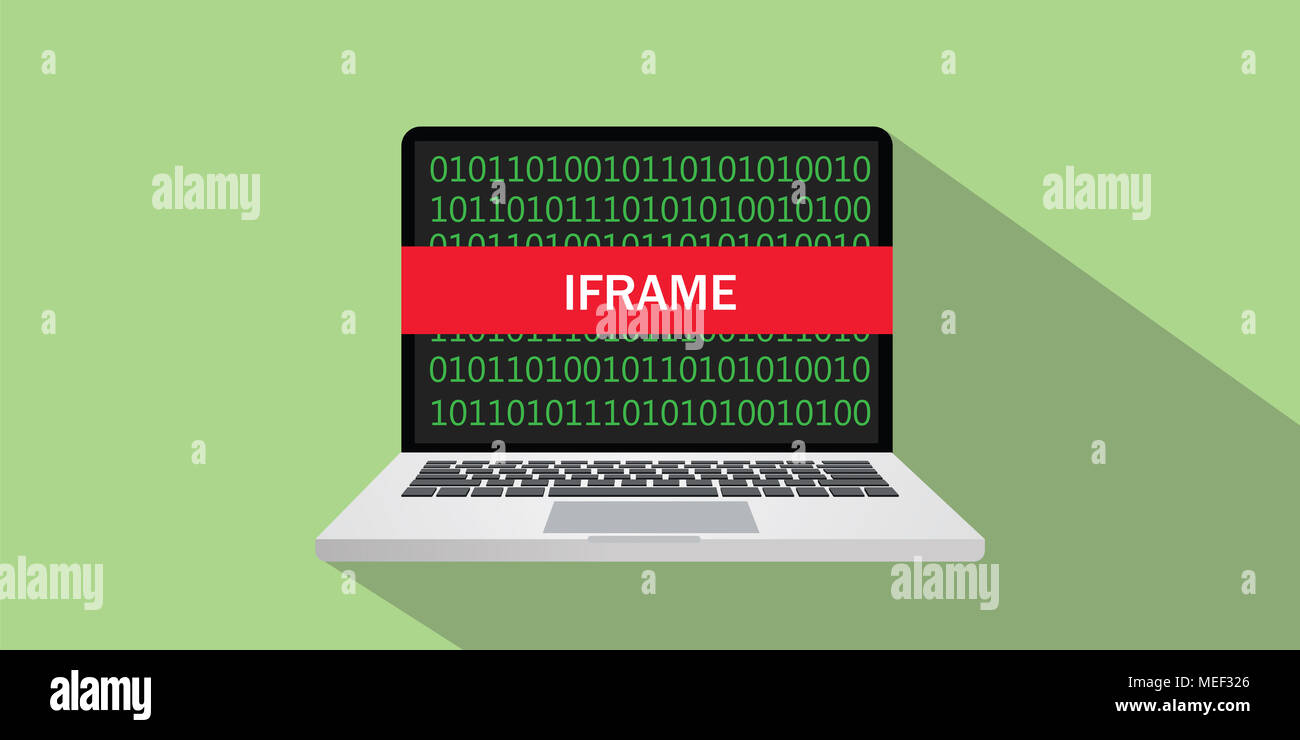 iframe concept sign illustration with laptop and text on the screen ...