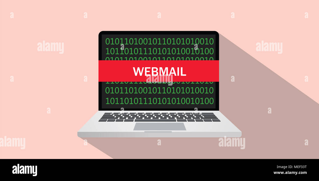 webmail concept sign with laptop and text on the screen vector Stock ...