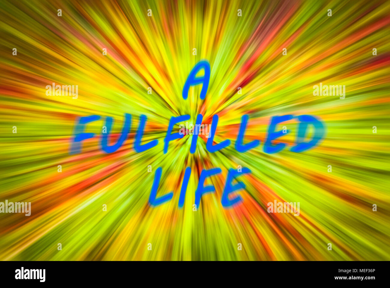 A Fulfilled Life on a Speedy Abstract Background Stock Photo - Alamy