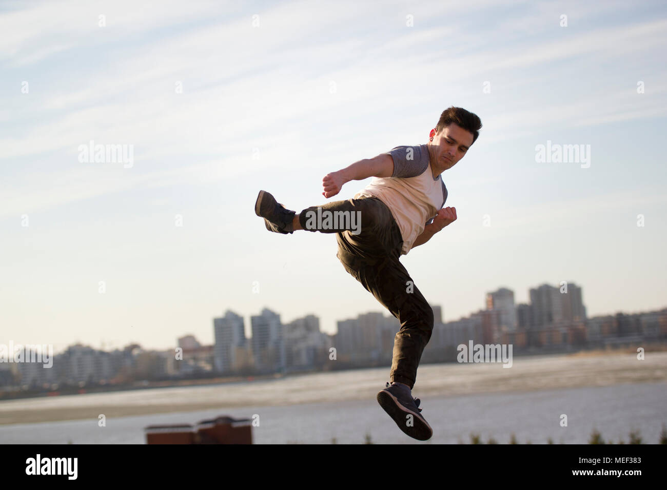 Acrobatic kick hi-res stock photography and images - Alamy