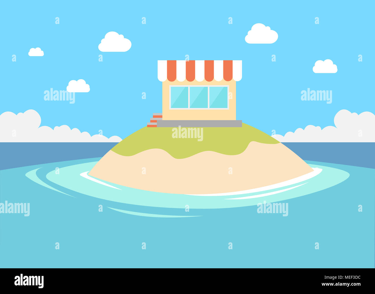 small private store in small island vector Stock Photo - Alamy