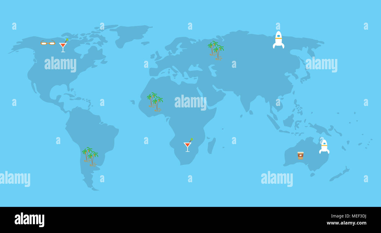 holiday destination with maps vector graphic illustration Stock Photo ...