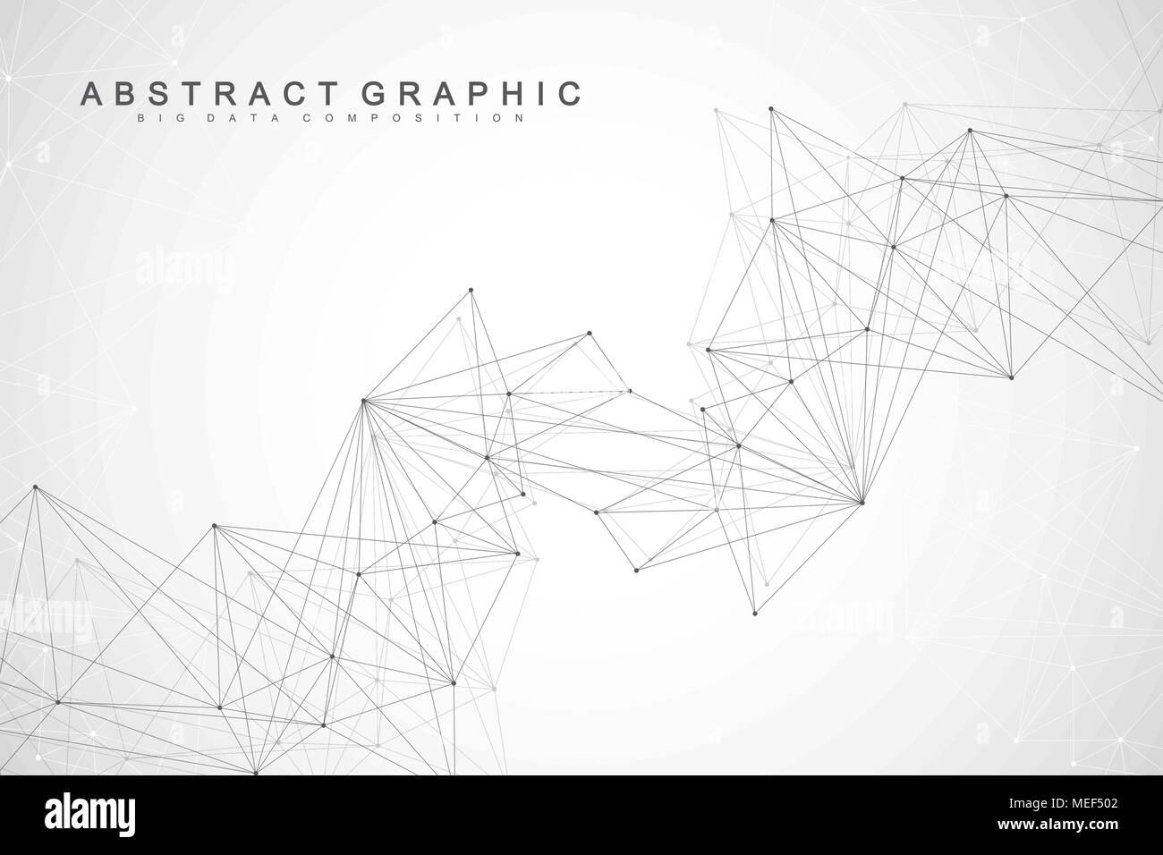 Geometric abstract background with connected line and dots. Graphic ...