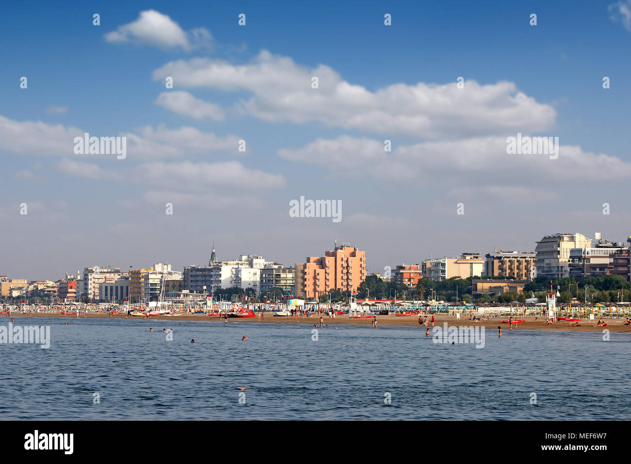 beach Adriatic sea Rimini cityscape Italy summer season Stock Photo - Alamy