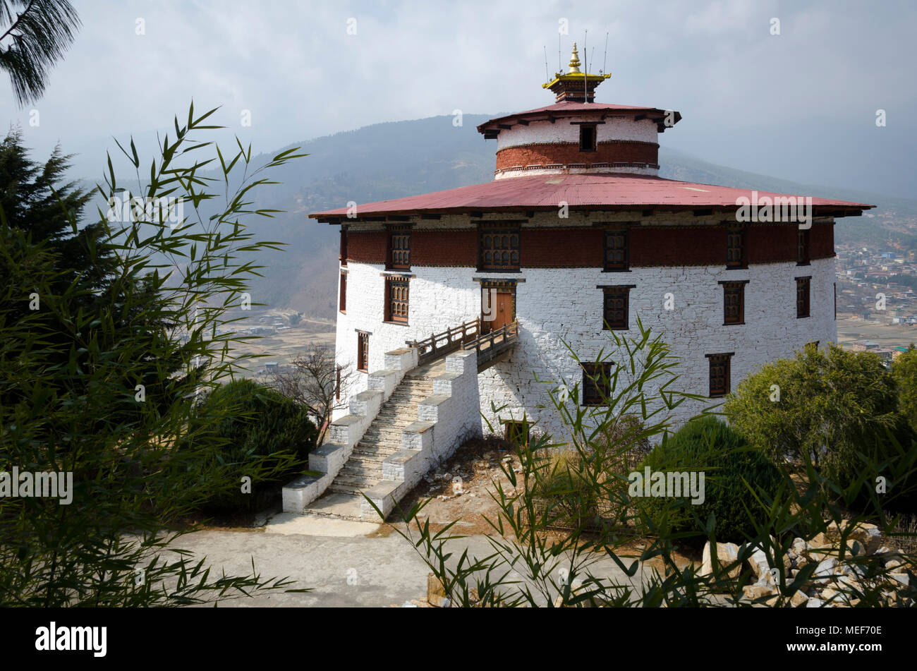 National Museum in historic watchtower, Paro, Bhutan Stock Photo - Alamy