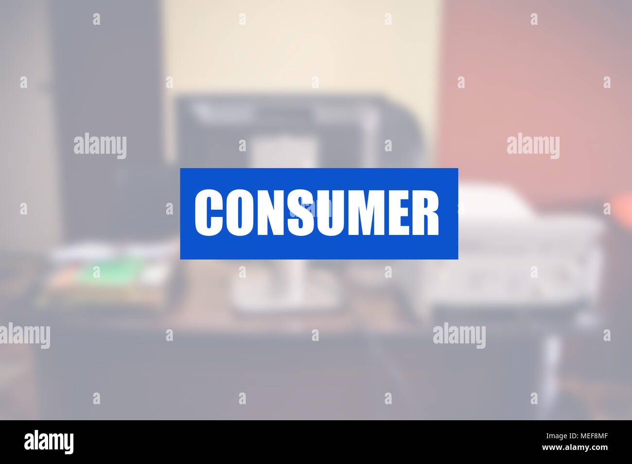 Consumer word with business blurring background Stock Photo - Alamy