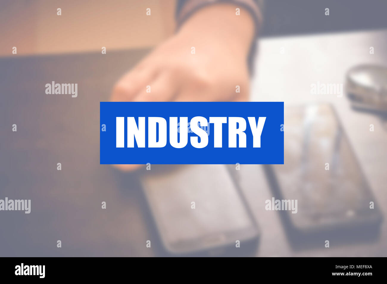 Industry word with business blurring background Stock Photo - Alamy