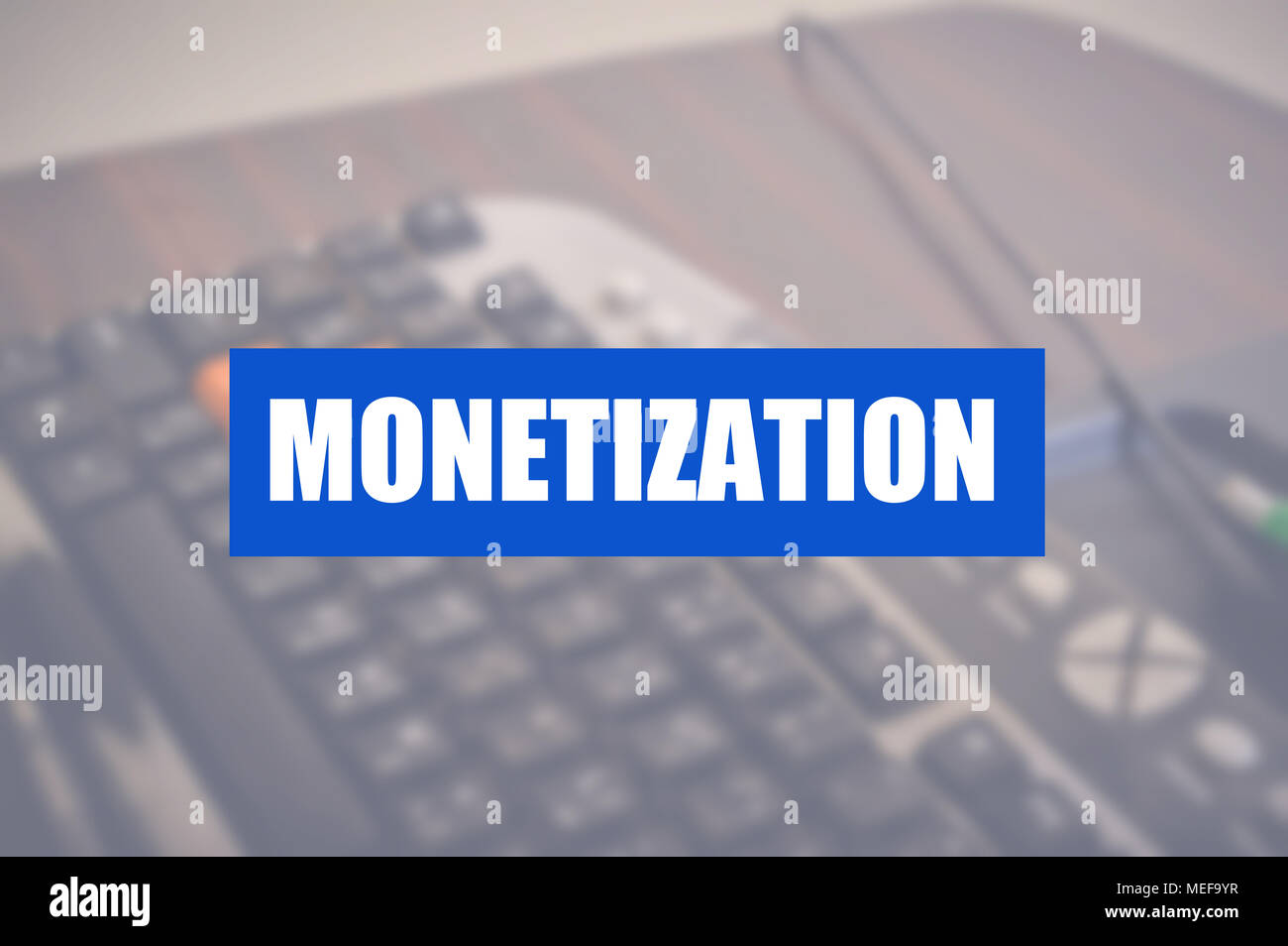 Monetization word with business blurring background Stock Photo - Alamy