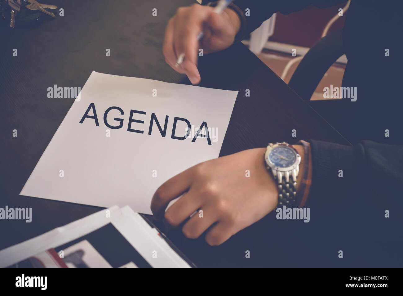 Agenda word hi-res stock photography and images - Alamy