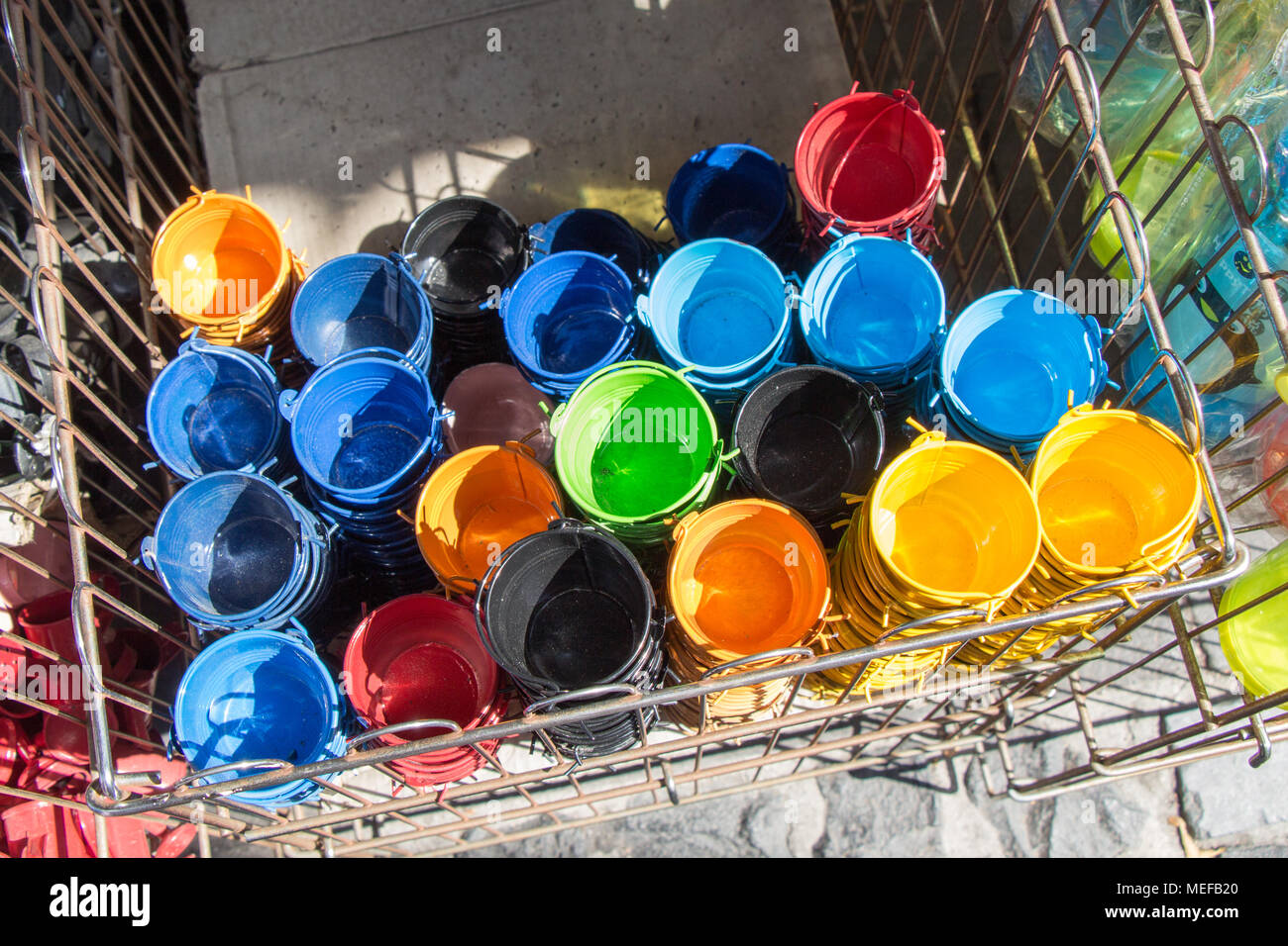 Various colors in buckets hi-res stock photography and images - Alamy