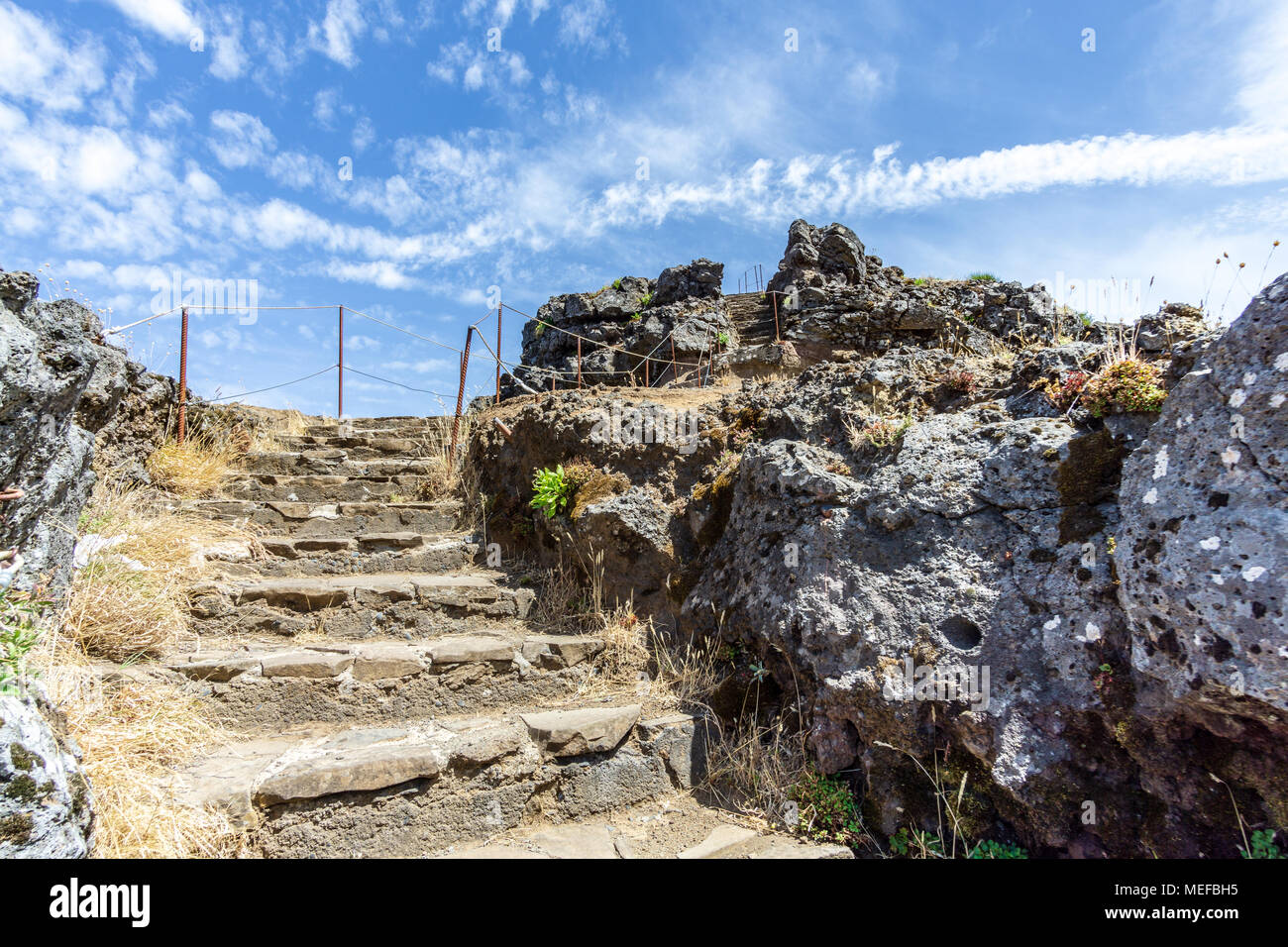 stairs rock blue sky hike Stock Photo - Alamy