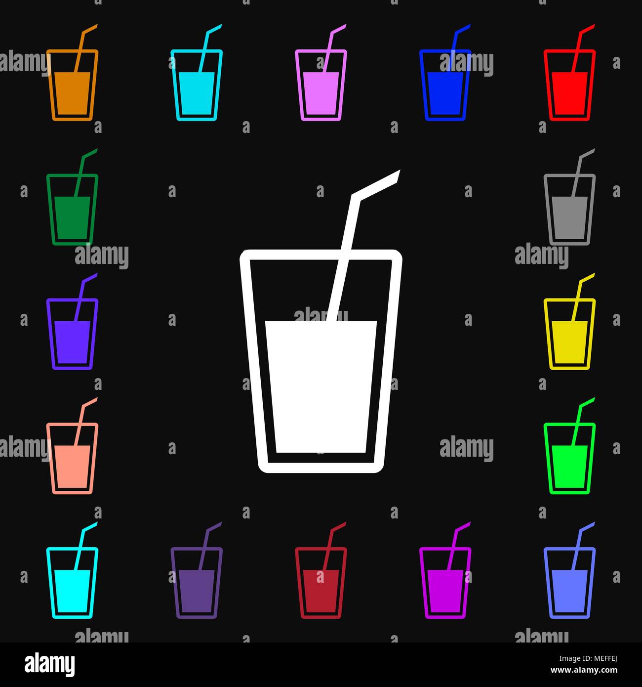Soft drink icon sign. Lots of colorful symbols for your design. Vector ...