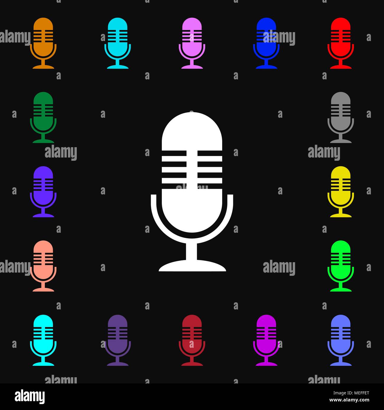 microphone icon sign. Lots of colorful symbols for your design. Vector ...