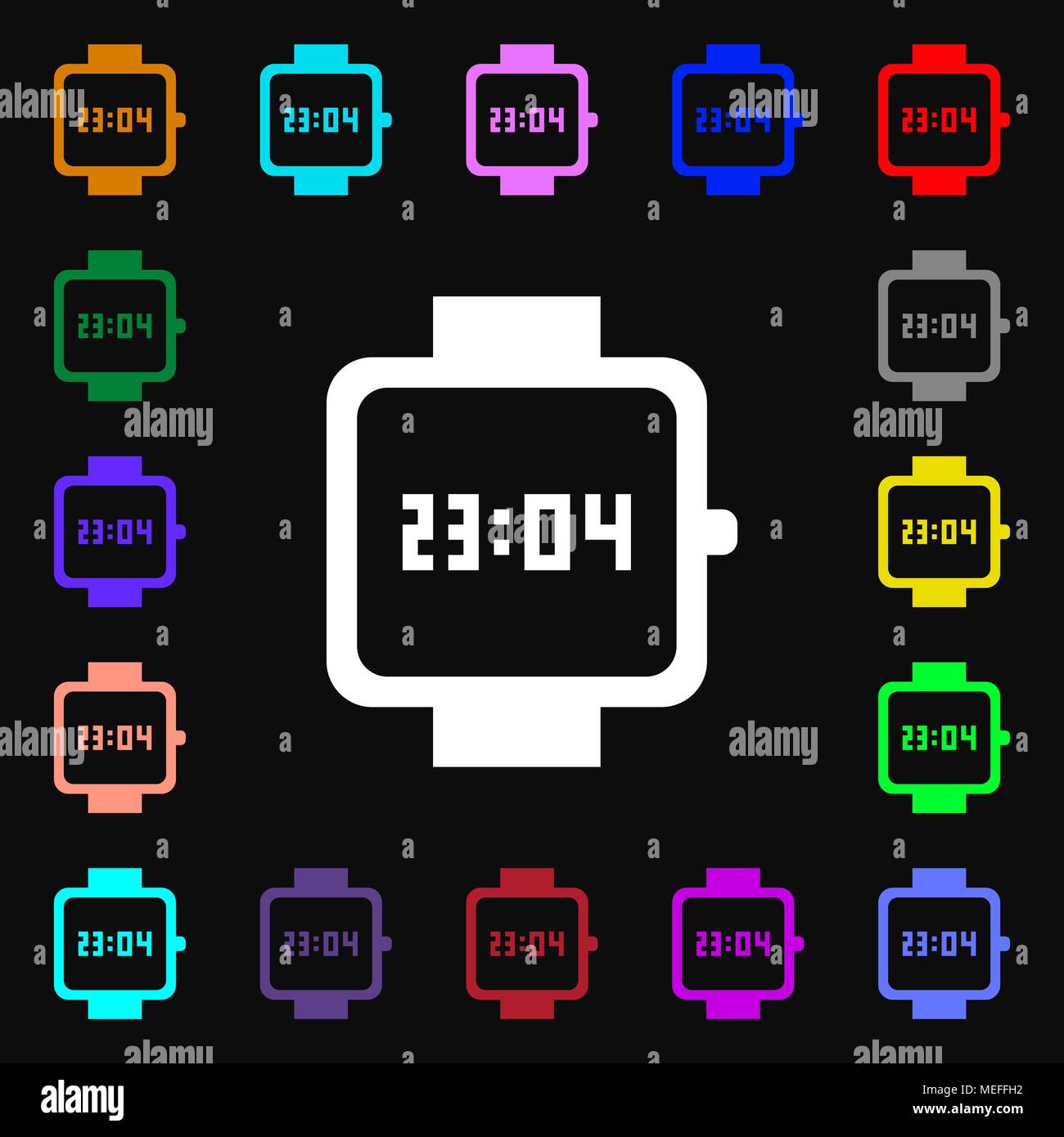 wristwatch icon sign. Lots of colorful symbols for your design. Vector ...