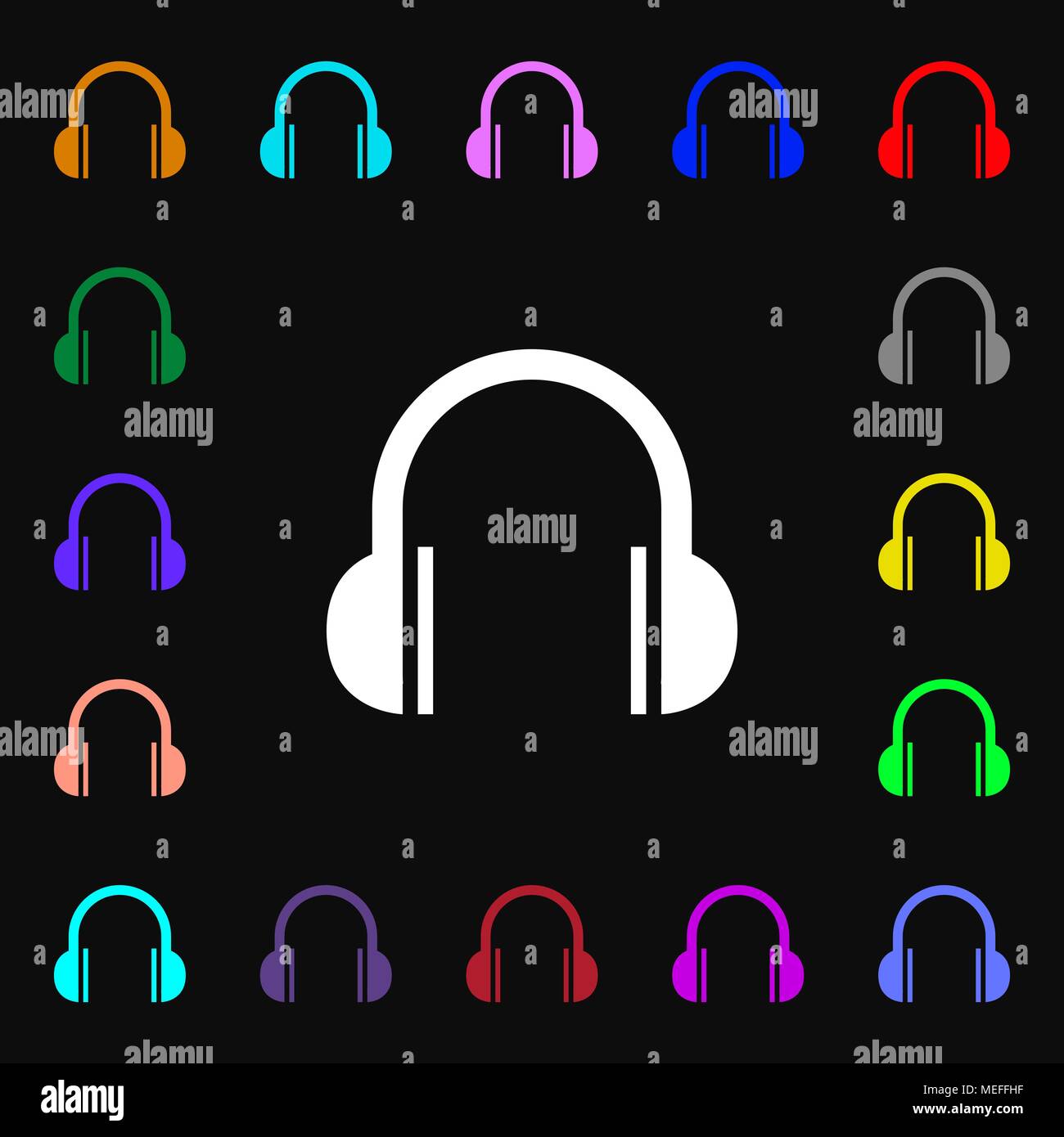 headphones icon sign. Lots of colorful symbols for your design. Vector ...