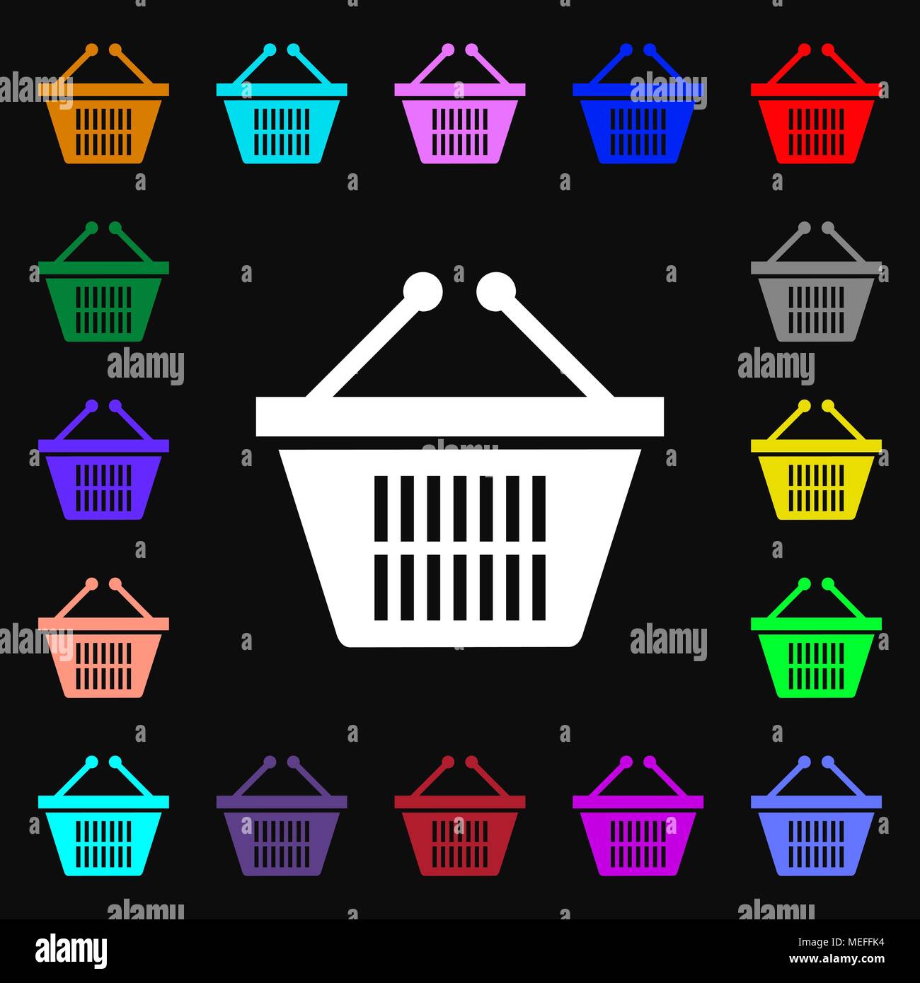 Shopping basket icon sign. Lots of colorful symbols for your design ...