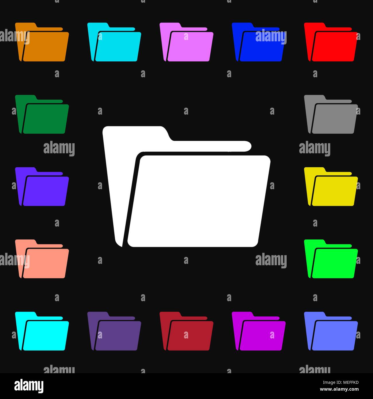 Folder icon sign. Lots of colorful symbols for your design. Vector ...