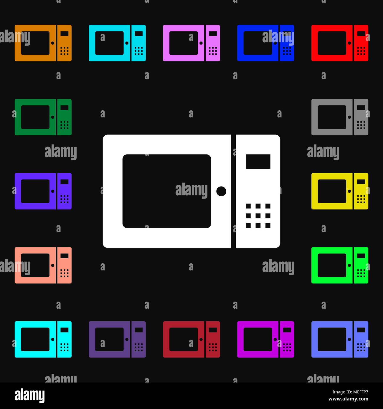 microwave icon sign. Lots of colorful symbols for your design. Vector ...