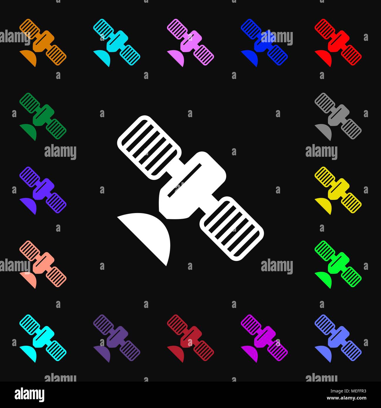 satellite icon sign. Lots of colorful symbols for your design. Vector ...