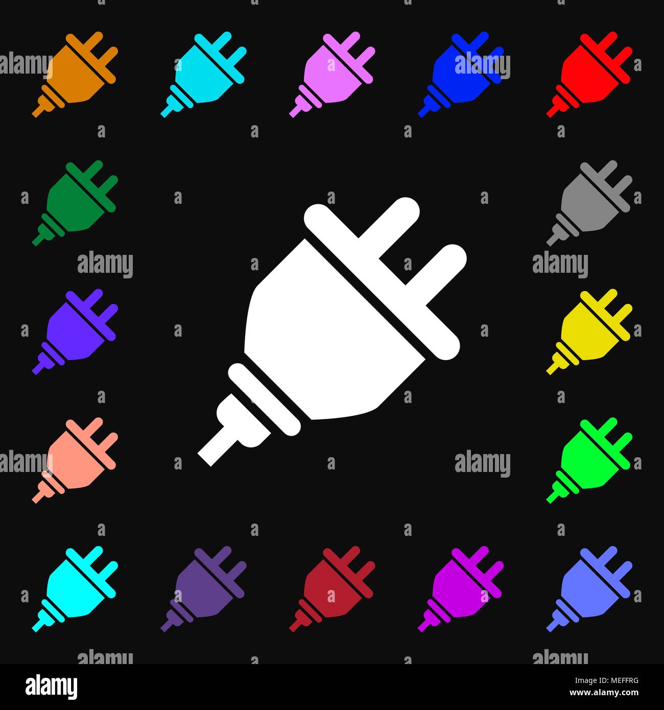plug icon sign. Lots of colorful symbols for your design. Vector ...