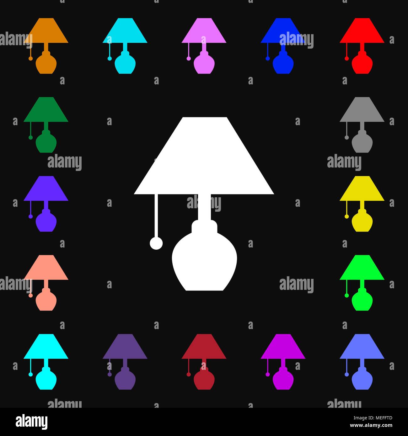 table lamp icon sign. Lots of colorful symbols for your design. Vector ...
