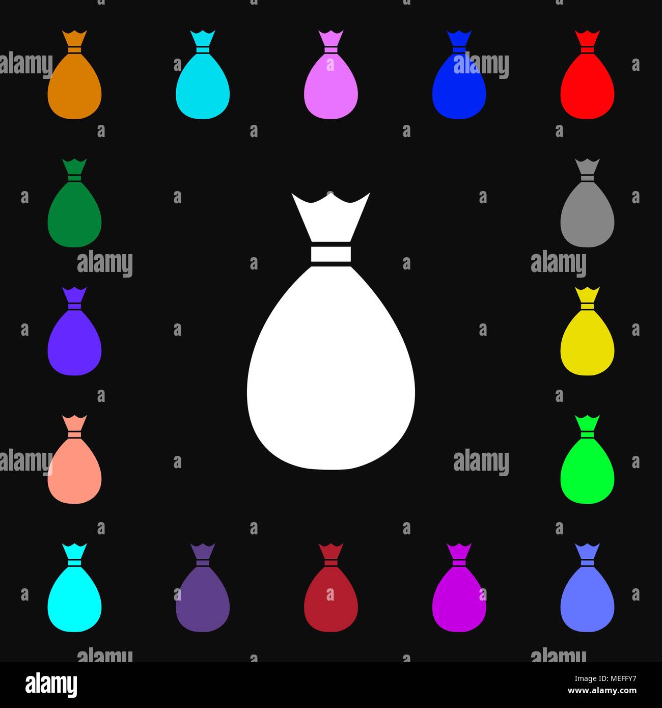 Bag icon sign. Lots of colorful symbols for your design. Vector ...