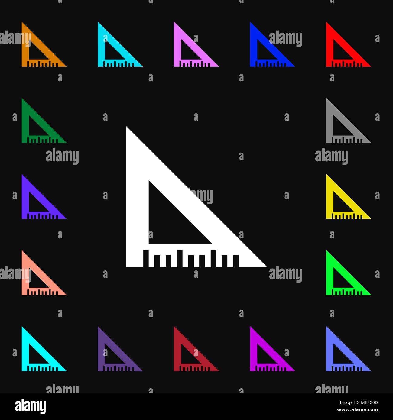 ruler icon sign. Lots of colorful symbols for your design. Vector ...