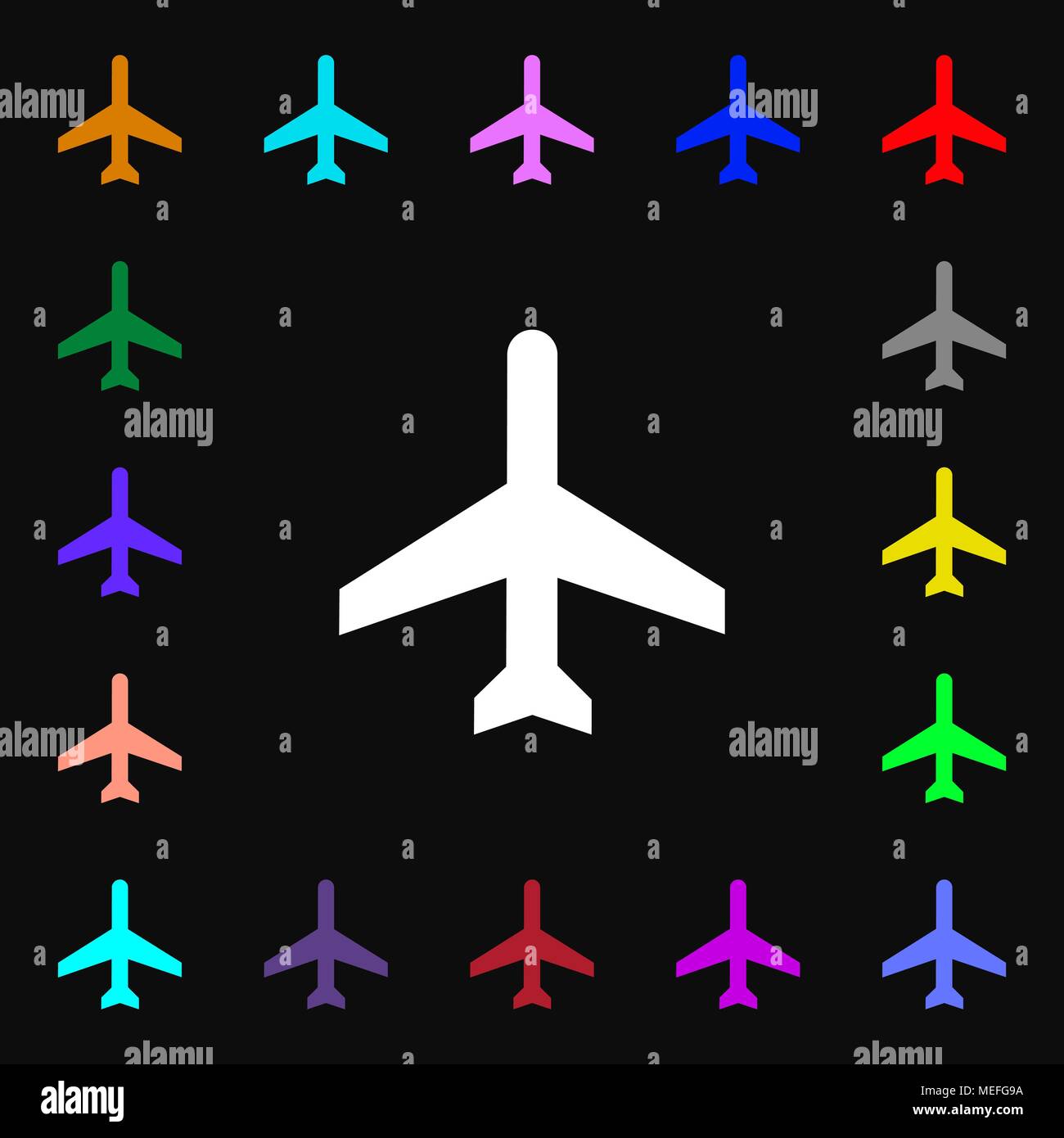 Plane icon sign. Lots of colorful symbols for your design. Vector ...